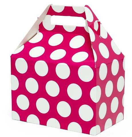 Hot Pink and White Polka Dot Gable Gift Box – Kelli's Gift Baskets, LLC